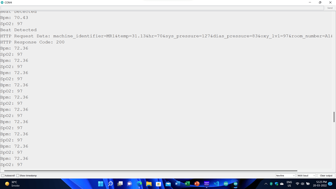 MAX30100 And ESP8266 NodeMCU Send To Database Error Sensors Arduino