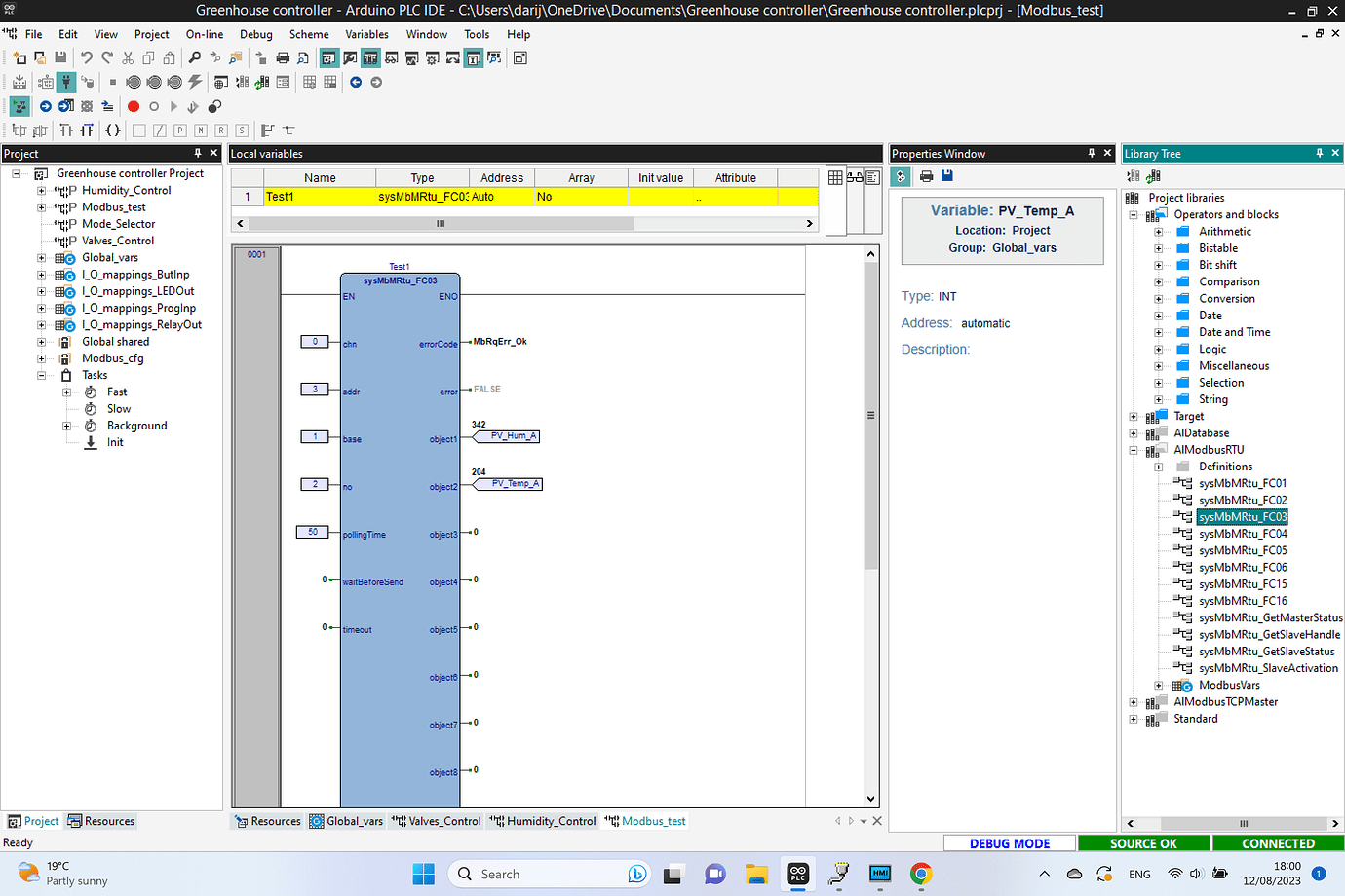 Modbus RTU On Ladder Logic Opta Arduino Forum