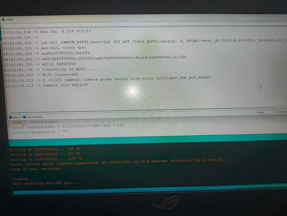 Camera Init Failed With Error 0x105 ESP ERR NOT FOUND On ESP32 Cam