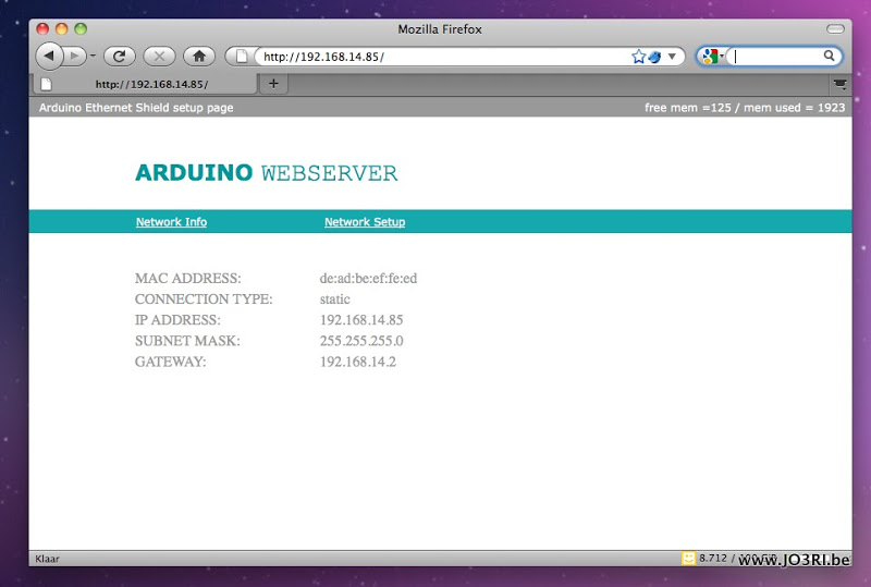 Network Settings Web Page FORM Using EEPROM To Save Submit DONE