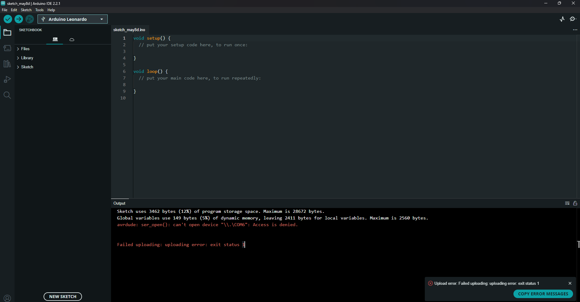 No Matter What Processor All Errors In Uploading Code Solved Please