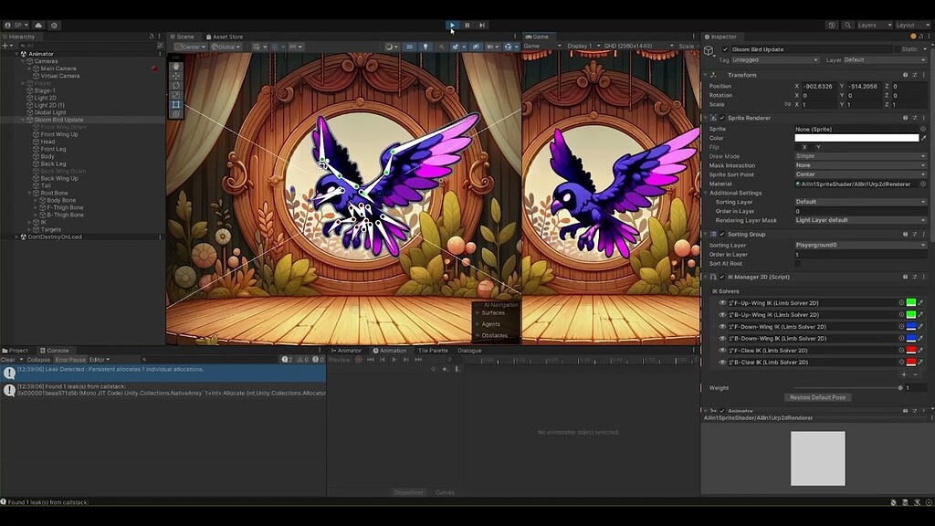Unity Memory Leak Skinning Bug In On And Off Animation Unity Engine