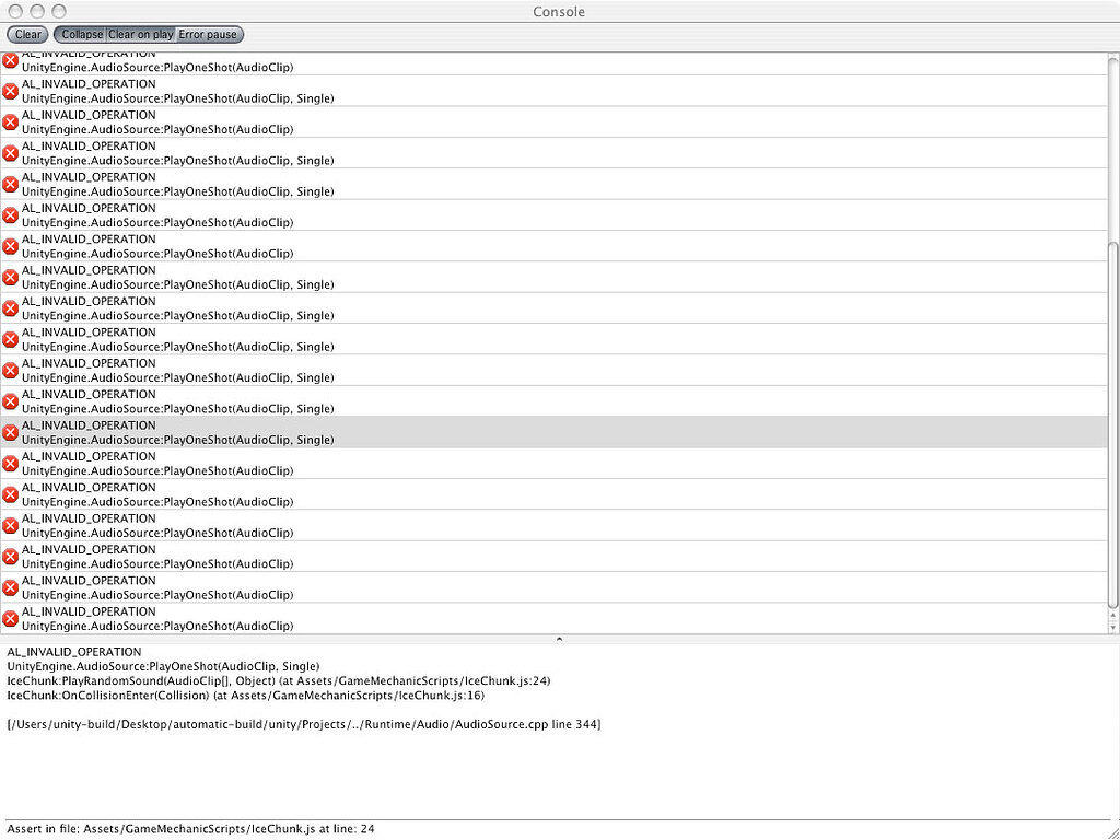 Big Audio Problems Errors Suddenly Unity Engine Unity Discussions