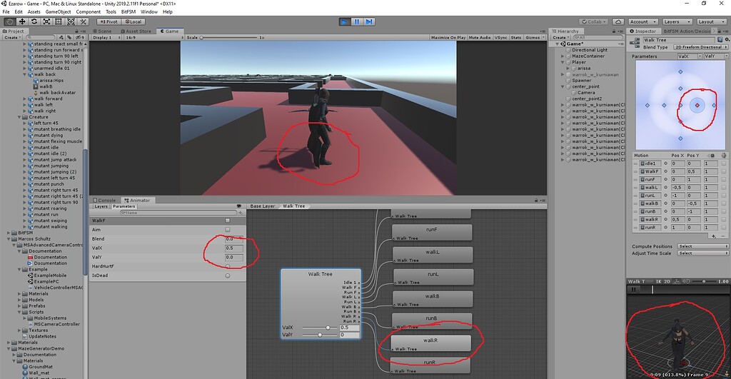 Blend Tree Preview Shows Animation Is Running But In Game View