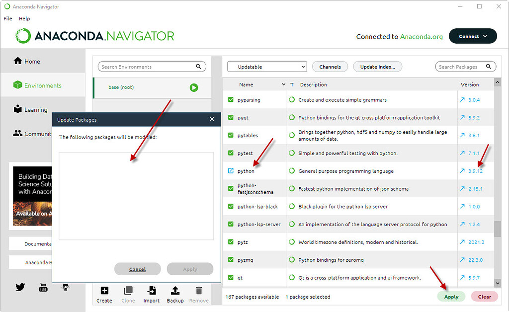 Can t Update Python From Anaconda Navigator How Do I Anaconda