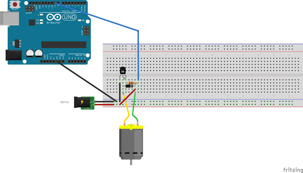 Transistor switch with DC motor 0 volts - General Guidance - Arduino Forum