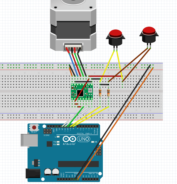Schrittmotor mit 2 Tastern steuern - zeigen gleiches Verhalten -Löt ...