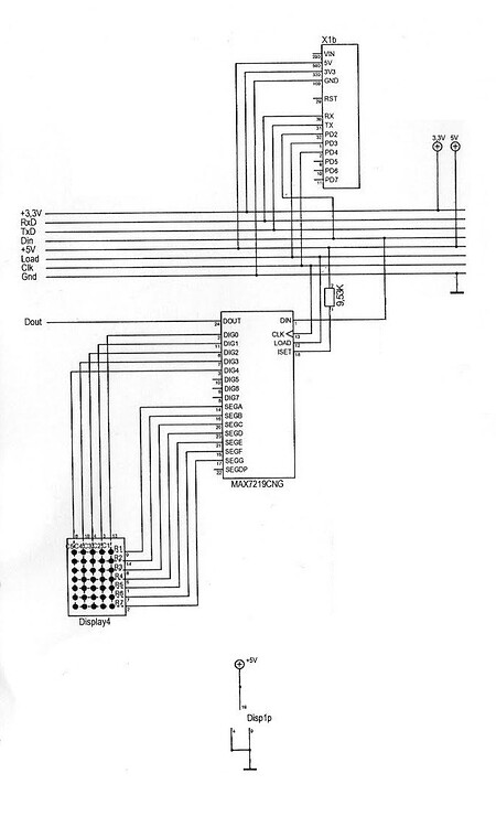 Problem beim Ansteuern einer 5x7 LED Matrix über MAX7219 Baustein ...