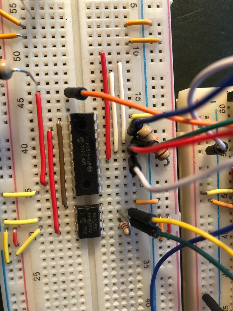 MCP2515 and MCP 2551 on a breadboard - troubleshouting - General Guidance - Arduino Forum