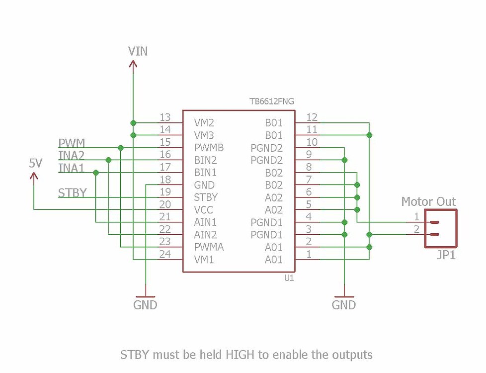 TB6612FNG; Tiny dual motor driver; unused pins - Motors, Mechanics ...