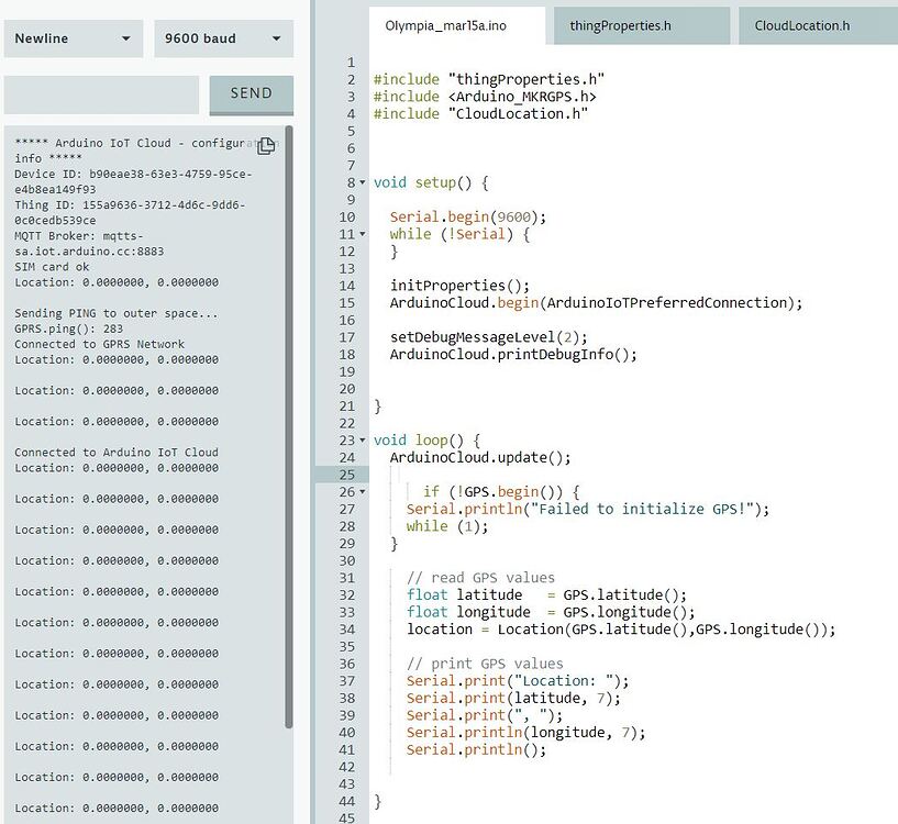 MKR GPS Shield + MKR GSM 1400 Hangs when sending location data to Arduino IOT - MKR Shields ...