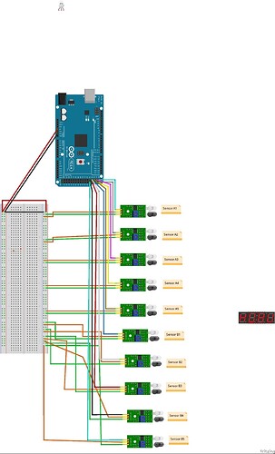How to display on my number of free parking on 4 digit 7segment using ...