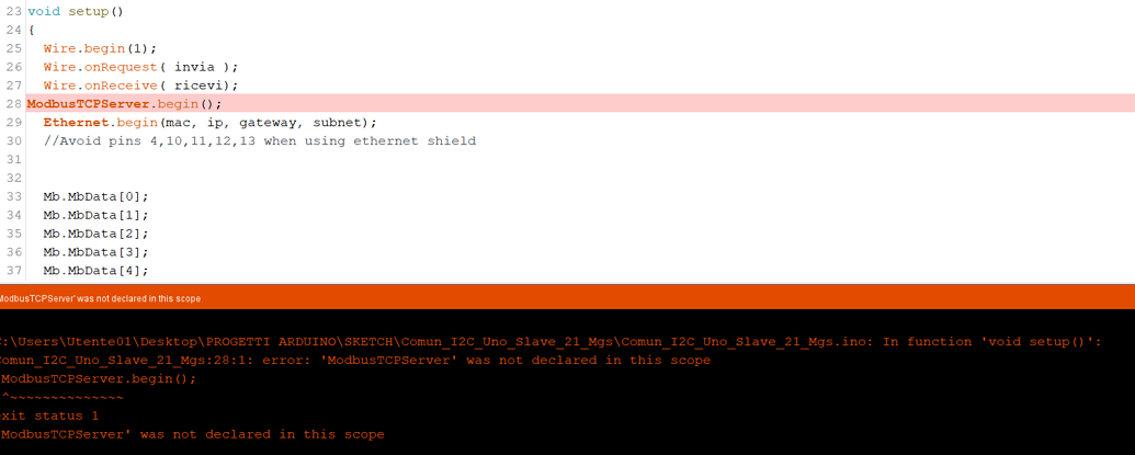 Arduino con Modbus TCP/IP server con PLC oDeSys client - Software ...
