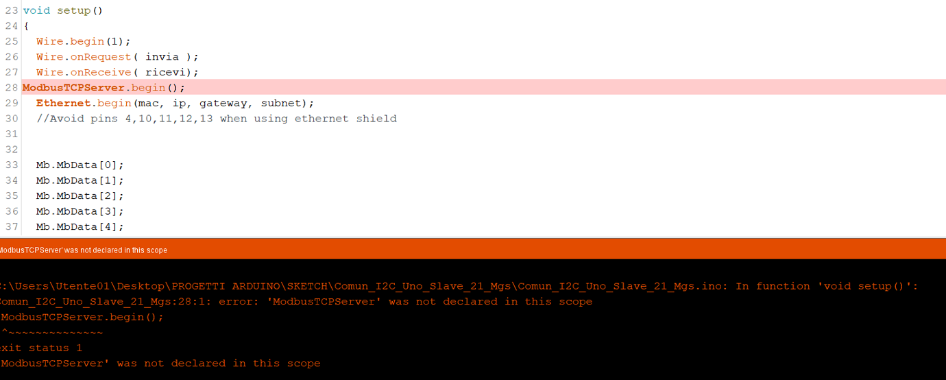 Arduino con Modbus TCP/IP server con PLC oDeSys client - Software - Arduino Forum