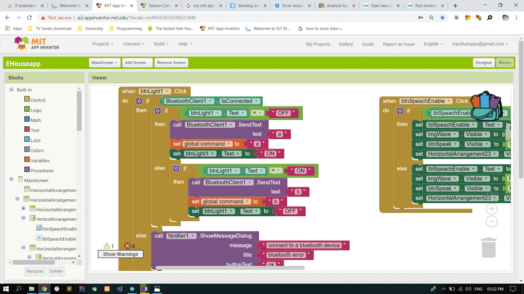 Sending Multiple Sensor Data Using Arduino Hc 05 Bluetooth Module Error 0170