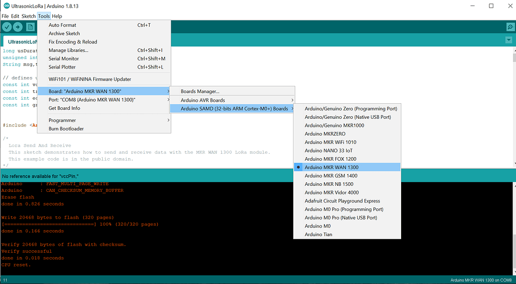 Mkrwan 1310 Detected As Mkrwan 1300 Mkr Wan 1310 Arduino Forum