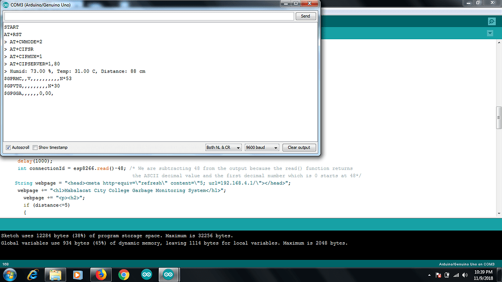 How to make the GPS output print in the web server of ESP8266-01 ...