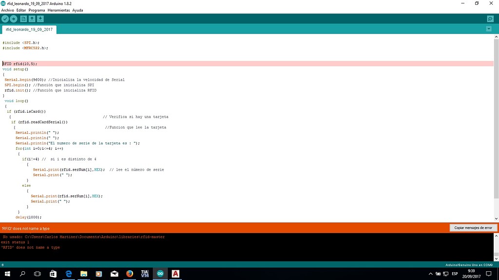RFID mfrc 522 - Español - Arduino Forum