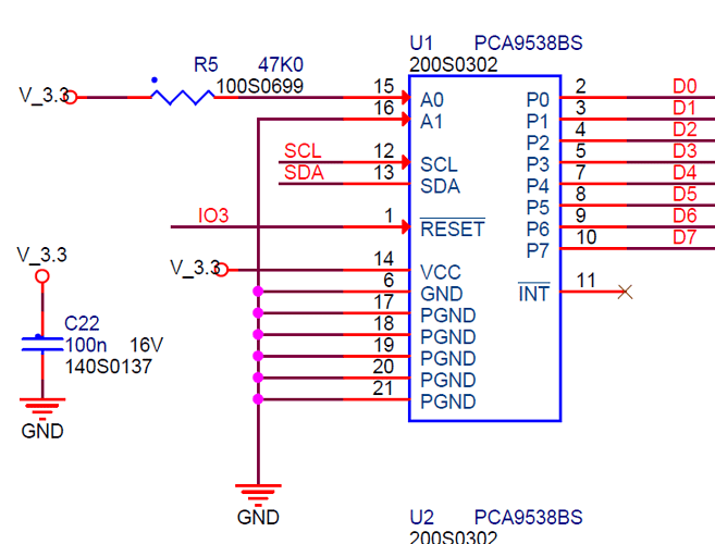 [Solved]Problem getting outputs for I2C I/O Port Expander using PCA9538 - Networking, Protocols ...