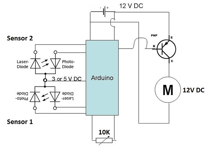Controling DC motor with two llight sensors adn pulse count - Motors ...