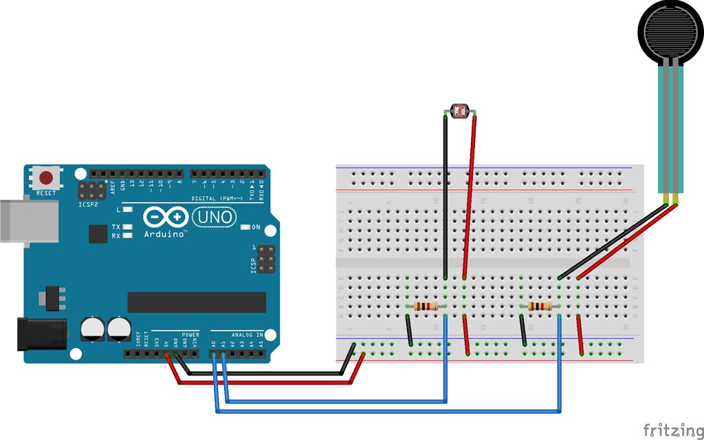 Measuring pressure and light - circuit guidance - General Guidance - Arduino Forum