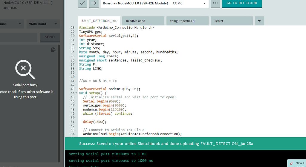 Serial Port Busy Cloud Editor Arduino Forum