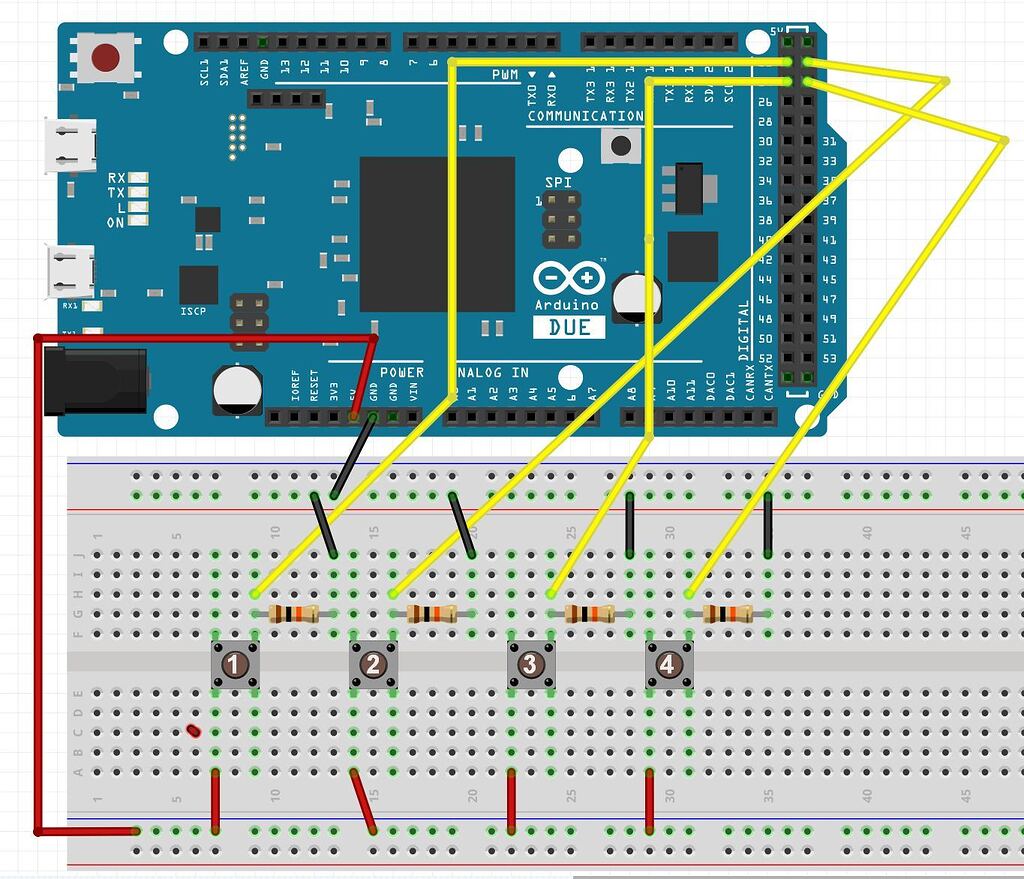 Multiple Button, Mode INPUT, Interrupt - wrong signals detected - Programming - Arduino Forum