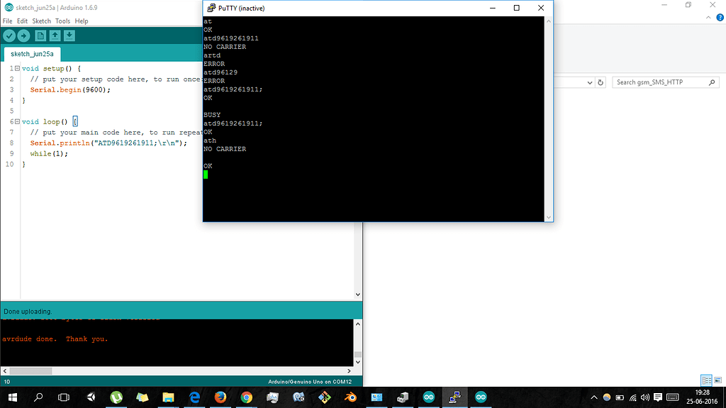 Gsm Sim900 Module Working With Putty And Not With Arduino Serial Communication General