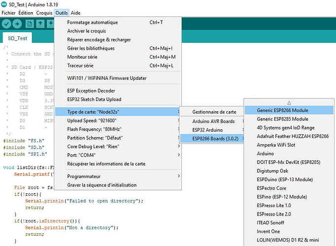 Esp32vroom32+ module sdcard - Page 2 - Français - Arduino Forum