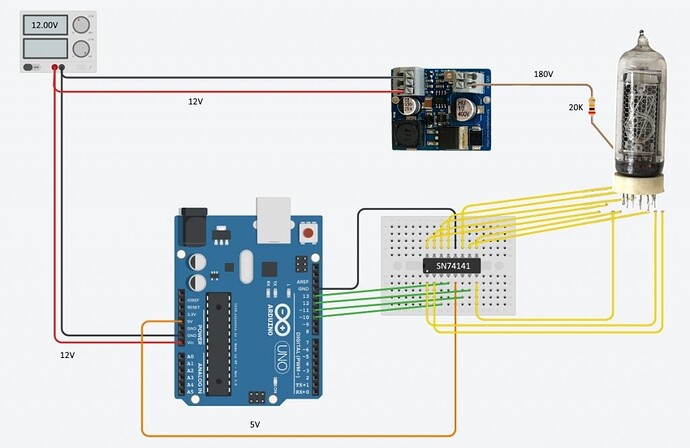 Question when connecting Nixie Tube to Aduino via 74141 chip - General ...