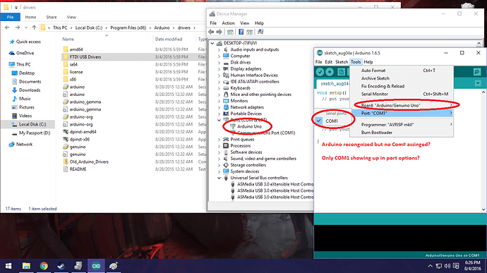 Arduino Uno Computer recognizes Uno, but NO COM# - IDE 1.x - Arduino Forum