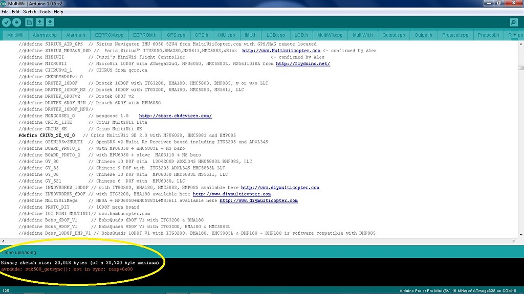 can't upload in multiwii - General Guidance - Arduino Forum