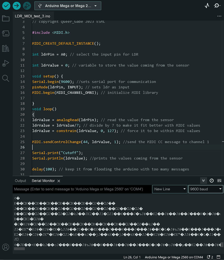 Midi Library Help Ldr To Control Midi Cc Programming Arduino Forum
