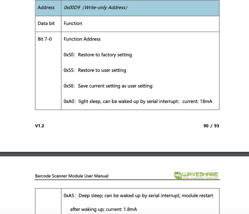 Wake up/sleep a barcode scanner using UART command - Programming - Arduino Forum