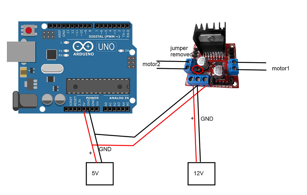 L298N doesn't work without regulator jumper - Motors, Mechanics, Power and CNC - Arduino Forum
