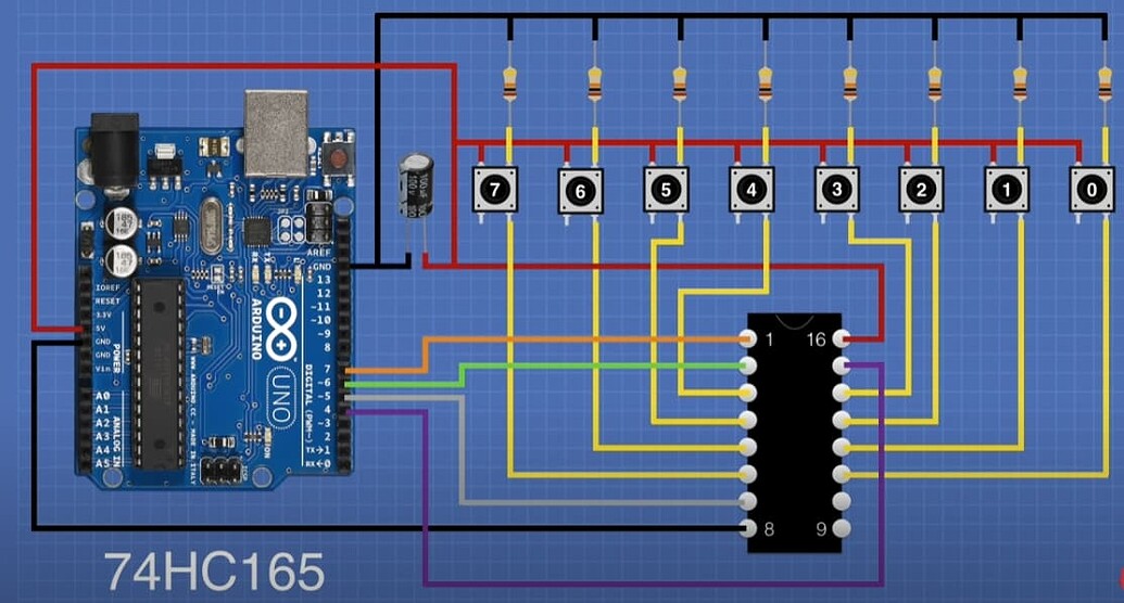 How to read more than 8 cascaded shift registers with SPI? - General Guidance - Arduino Forum