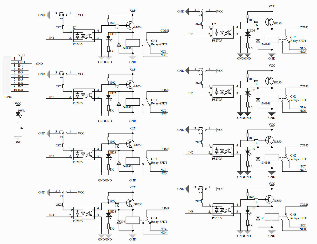 Relay Board Components And Schematic General Electronics Arduino