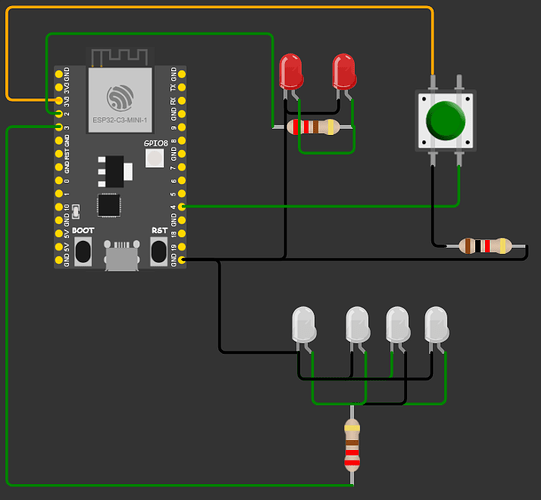Arduino LED PWM control with a pushbutton used for switching between different brightness ...