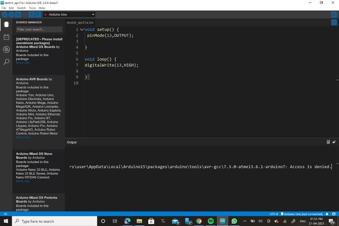 In arduino ide 2.0 beta in that package not installing - IDE 1.x - Arduino Forum