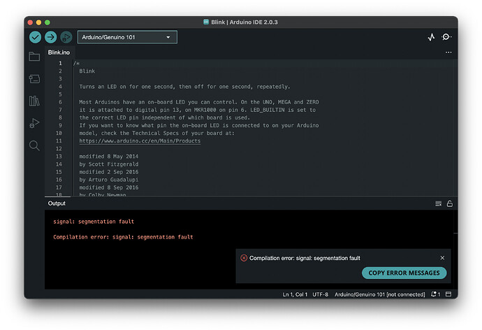 Arduino 101 doesn't compile on MacOS 12.2.1 M1 - IDE 1.x - Arduino Forum