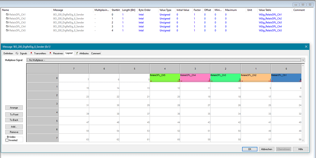 How can i call 1 Bit from Complete byte of the CAN-BUS to run Digital ...