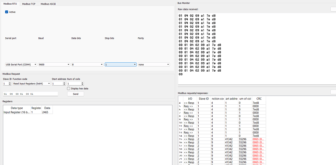 Reading Data Using Modbus Rtu Over Rs 485 Networking Protocols And