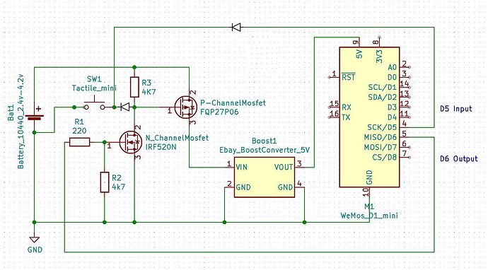 Arduino Boost Converter that activates with a button and is held on by ...