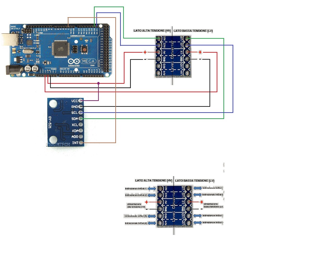 Schema collegamento Arduino MEGA2560 + level shifter + MPU6050 - Generale - Arduino Forum