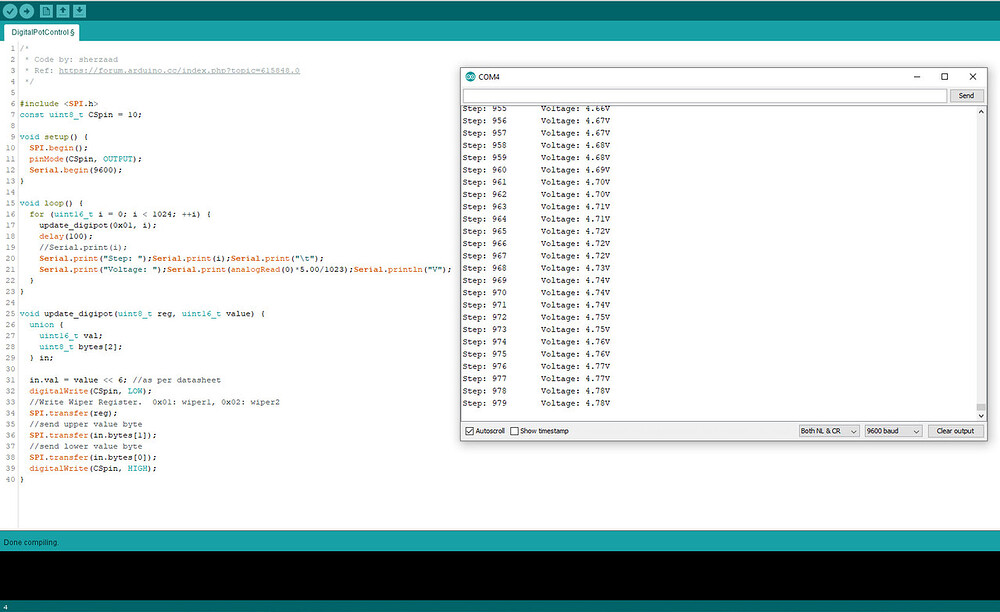 [SOLVED] MAX5494 10k Digipot and SPI - Resolution/taps issues - Programming - Arduino Forum