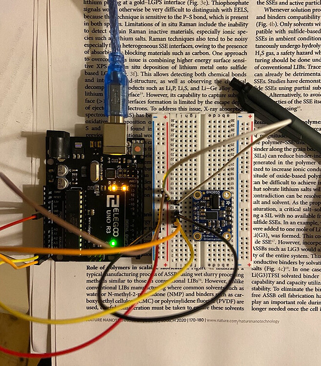 BNO055 + Arduino uno not giving correct data output - Sensors - Arduino Forum
