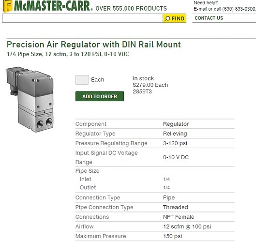 Air Pressure Regulator for Clamping - PWM? - General Guidance - Arduino ...