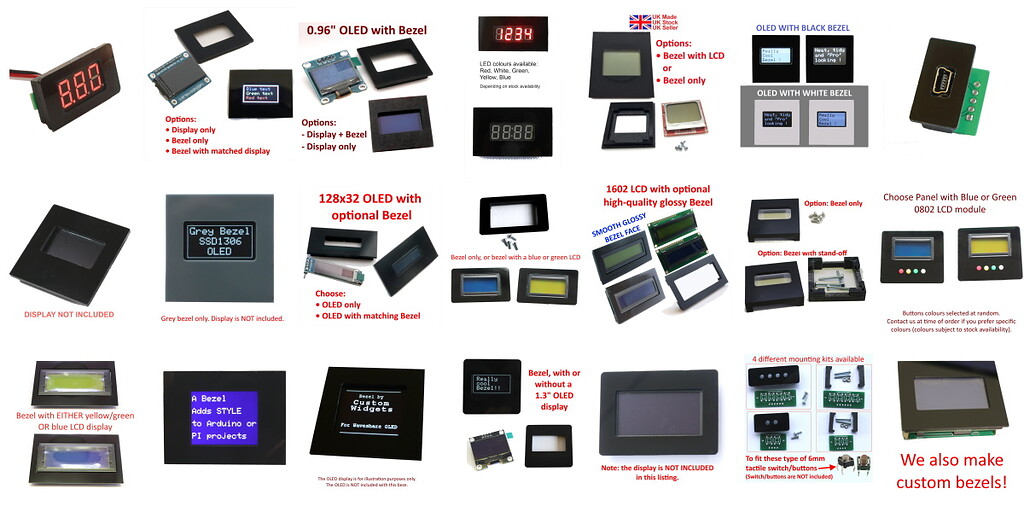 Bezels and mounts for displays - Products and Services - Arduino Forum