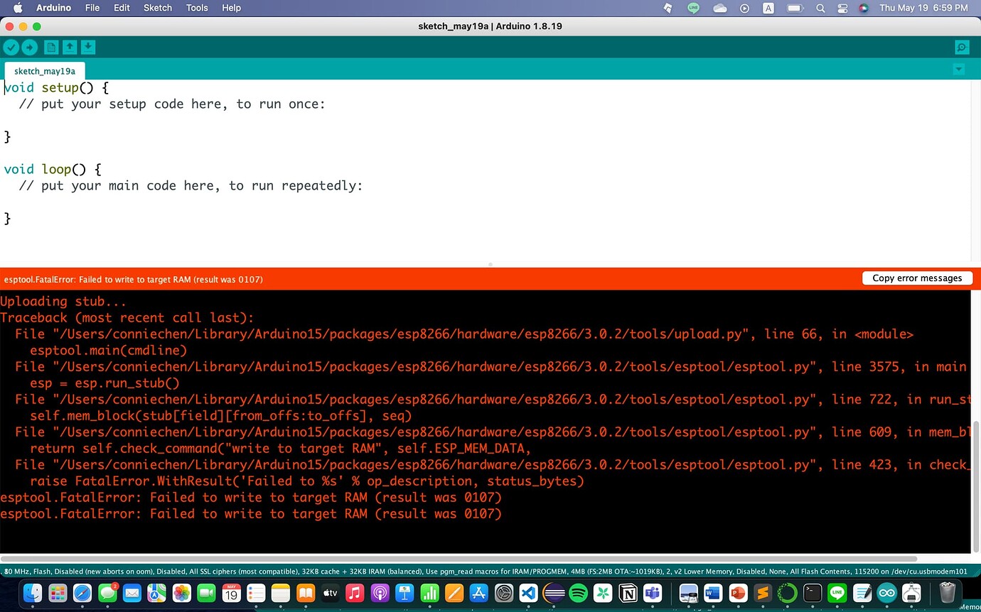 Error to upload to ESP8266 from Mac - 3rd Party Boards - Arduino Forum