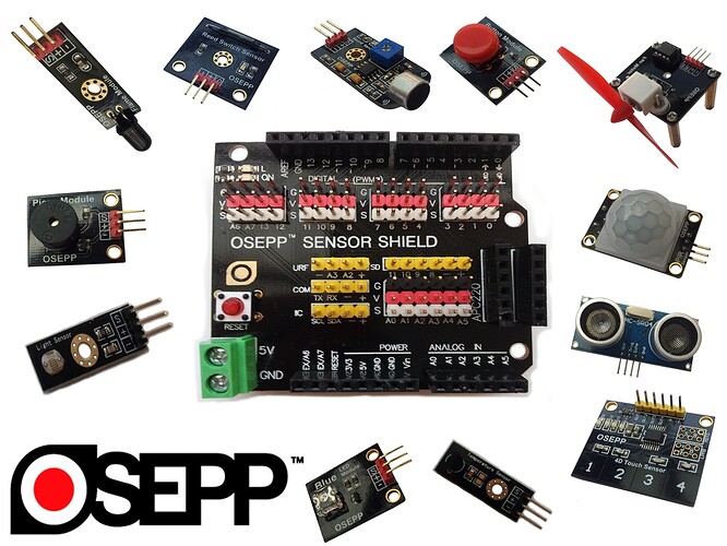 New Arduino Compatible Osepp 101 Sensor Kit On Kickstarter Products And Services Arduino Forum